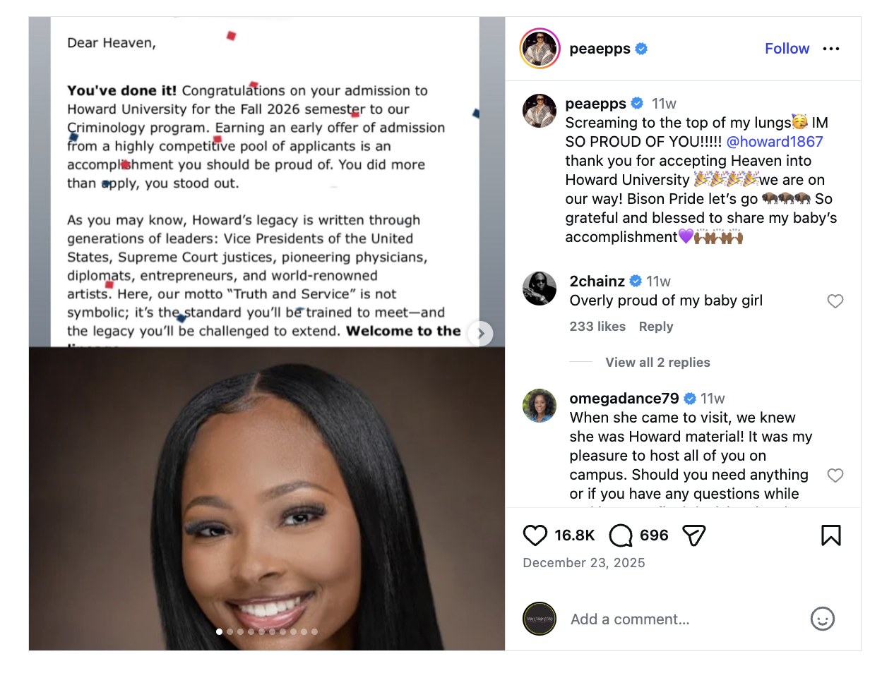 2 Chainz's Daughter, Heaven Epps, Heads To Howard University - WBLS